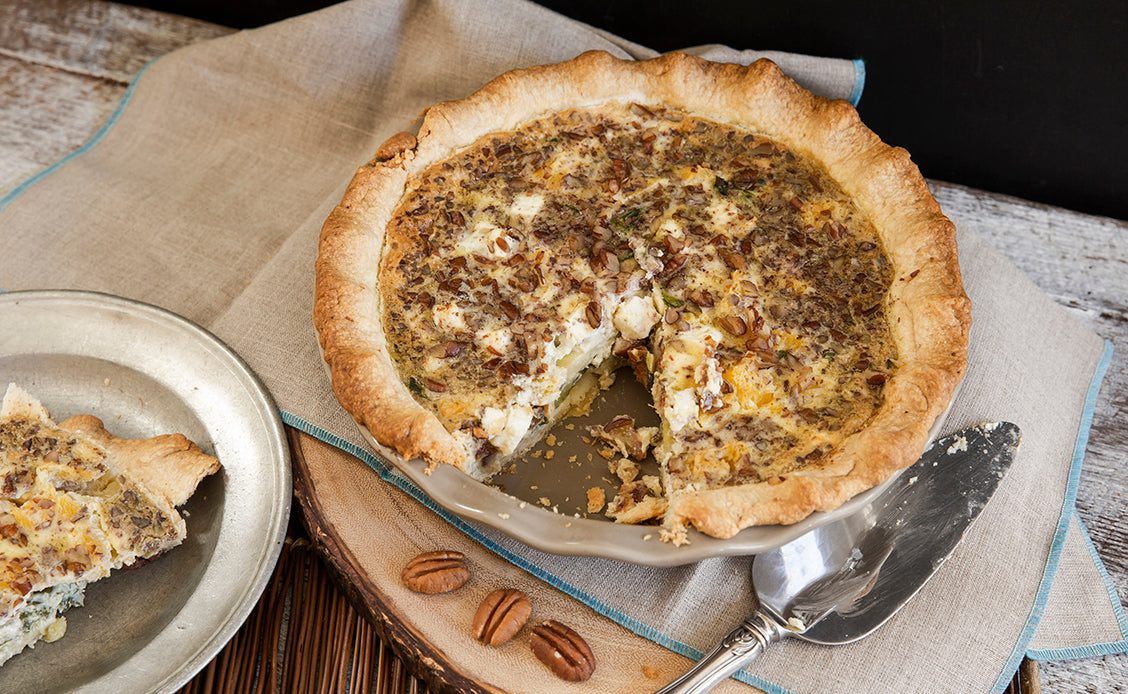 Jamie Schler's Zucchini Spinach Quiche - Schermer Pecans