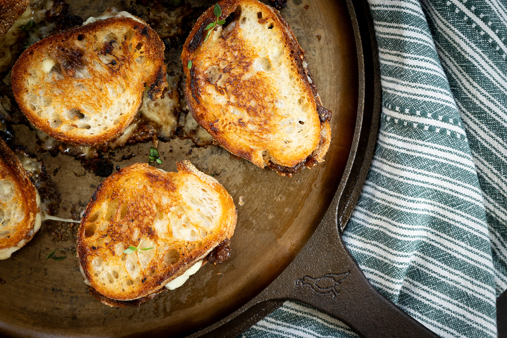 Fancy Grilled Cheese with Pecan-Fig Mostarda - Schermer Pecans