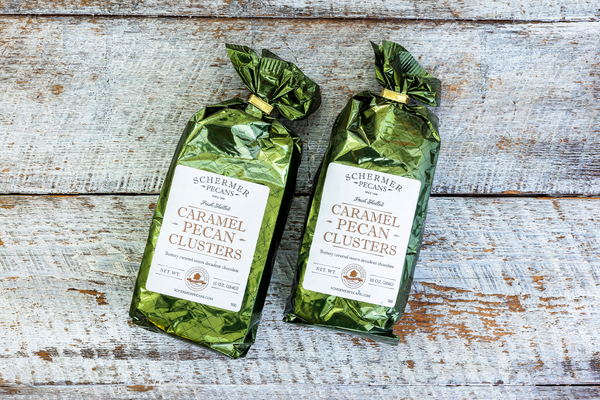 Schermer Pecans | Pecan Caramel Clusters | Mammoth Pecans