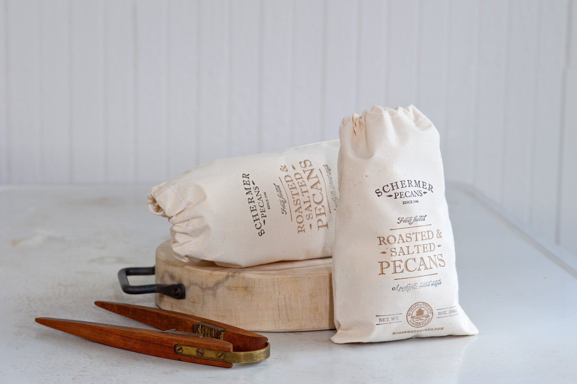 Schermer Pecans | Roasted and Salted Pecans | Cloth Bag Case