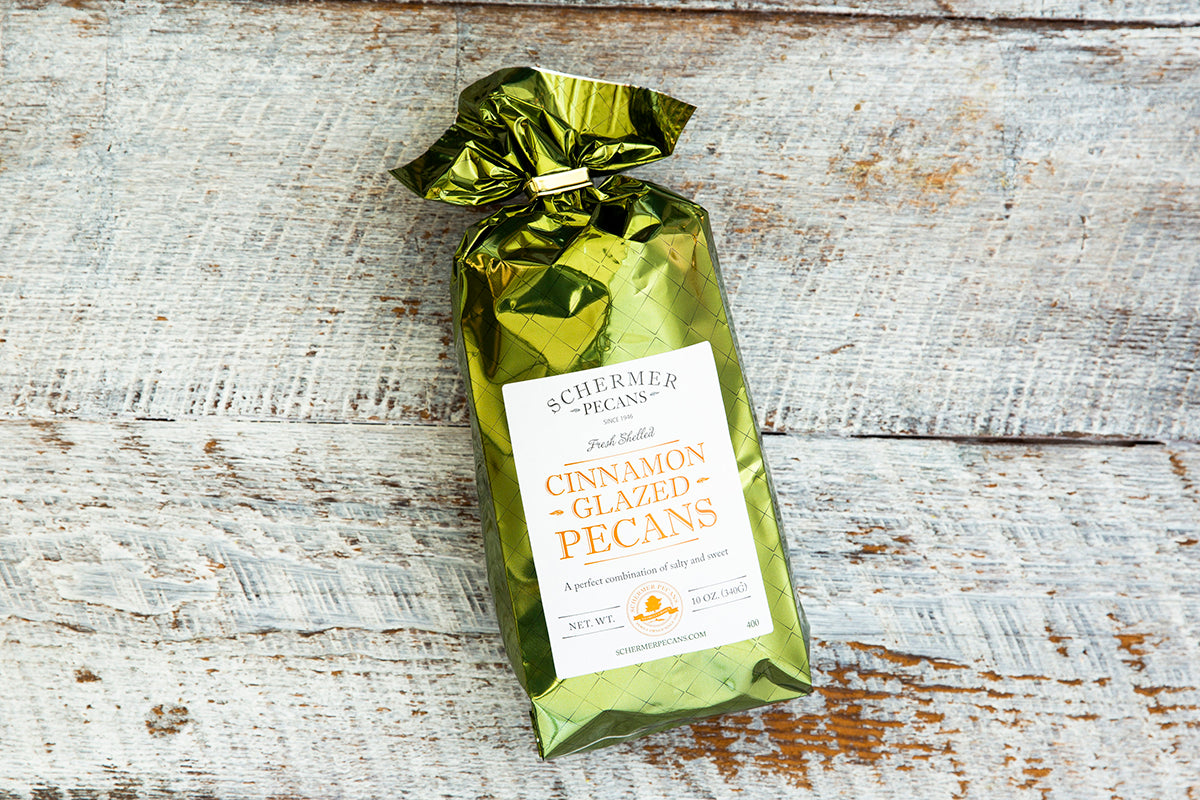 Schermer Pecans | Cinnamon Glazed Pecans | Foil Bags Case